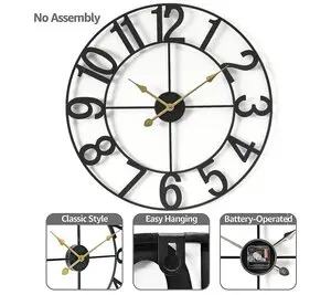 SORBUS Large 24 Inch Wall Clock, Battery Operat Ed