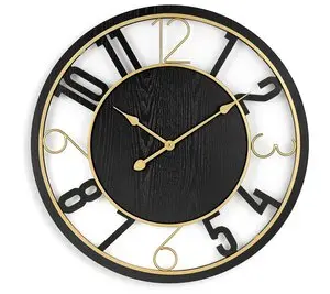 SORBUS 24' Wooden Wall Clock, Battery Operated - One-color