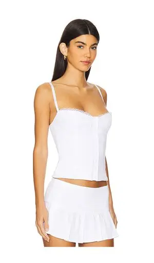 BELLA VENICE Caity Corset With Eyelash Trim - White