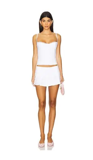 BELLA VENICE Caity Corset With Eyelash Trim - White
