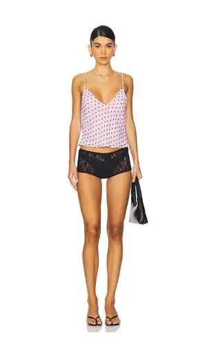 BELLA VENICE Sila Slip Top - Pink & Black