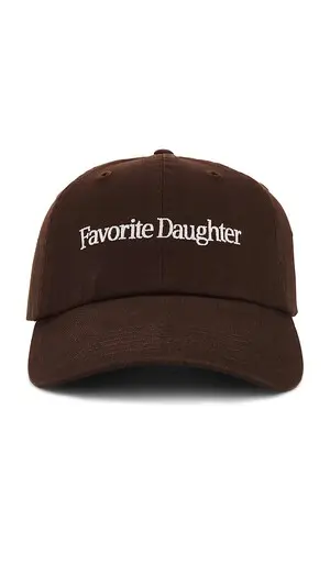 FAVORITE DAUGHTER Classic Logo Baseball Cap Brown & White
