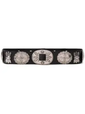 Ralph Lauren Concho Leather Belt - Black