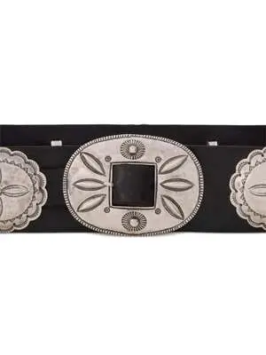 Ralph Lauren Concho Leather Belt - Black
