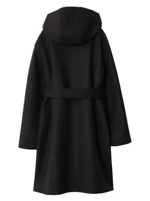 Burberry Wool Reversible Hooded Coat - Black