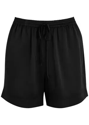 FLEUR OF ENGLAND Fleur Du Jour Silk-satin Pyjama Shorts - Black