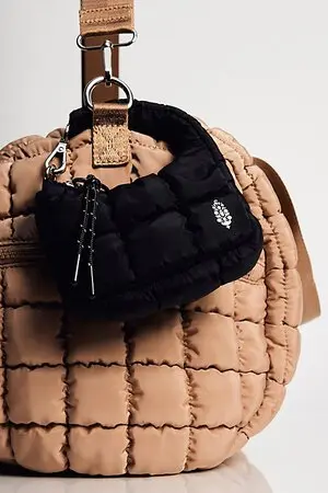 Free People Quilted Micro Pouch - Black