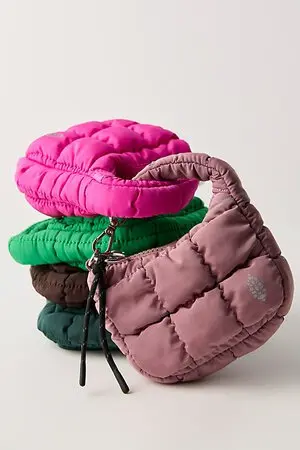 Free People Quilted Micro Pouch - Choco