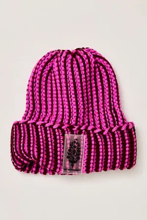 Free People Apres Ski Knit Beanie - Pink Combo
