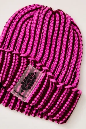 Free People Apres Ski Knit Beanie - Pink Combo
