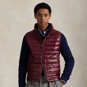 Ralph Lauren The Stewart Glossed Down Vest - Soft Wine Glossy