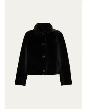 YVES SALOMON Tailored Shearling Coat - Noir