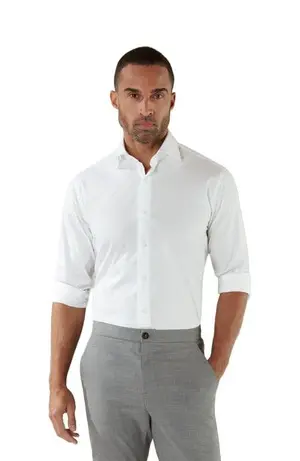 Robert Talbott Reynolds Solid Poplin Dress Shirt - White