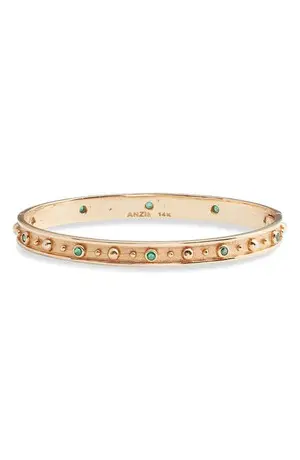 Anzie Anzie Dew Drop Méditerranée Bangle Bracelet Green