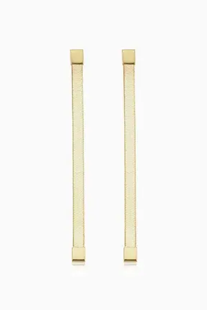 ORADINA 14k Park Avenue Herringbone Drop Earrings - Yellow Gold