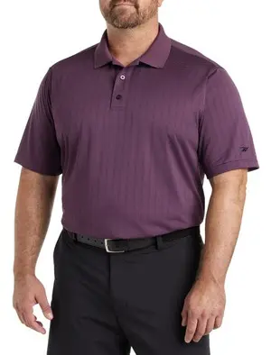 REEBOK Big & Tall Golf Speedwick Stripe Polo Shirt Midnight Plum
