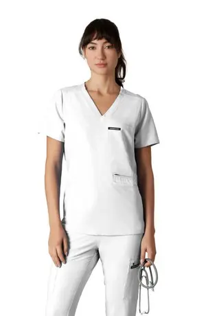 MEMBERS ONLY Palermo 4-pocket Scrub Top - White
