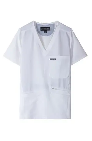 MEMBERS ONLY Palermo 4-pocket Scrub Top - White