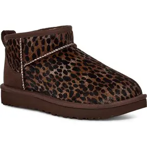 UGG Classic Ultra Mini Leopard Print Calf Hair Booties - Bcdr