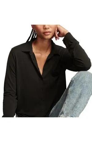 Lucky Brand Sandwash Shirt - Jet Black