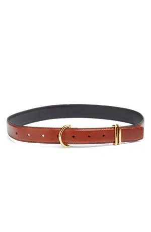 FRAME Crescent Leather Belt - Tobacco