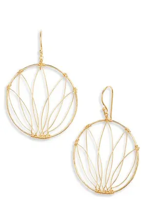 KIARA BY KI-ELE Kiara By Ki-Ele Selena Lotus Hoop Earrings Gold