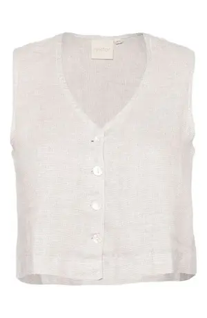 REISTOR Cropped Linen Vest Top