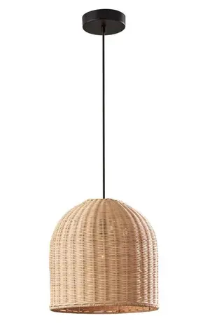 ADESSO Bahama Pendant Light - Dark Bronze/light Rattan