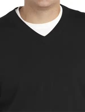 OAK HILL PREMIUM BY DXL Big & Tall Cashmere Blend V-neck Sweater - Black