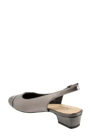 Trotters Dea Cap Toe Slingback Pump - Pewter