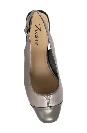 Trotters Dea Cap Toe Slingback Pump - Pewter