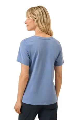 PACT Organic Cotton Softspun V-neck Tee - Hydrangea Blue