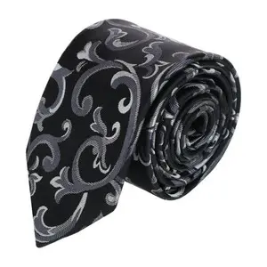 Trafalgar Trafalgar Christian Brocade Silk Necktie Silver