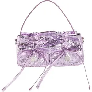 Acne Studios Micro Multipocket Crinkled Metallic Handbag - Lavender Purple