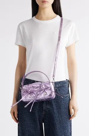 Acne Studios Micro Multipocket Crinkled Metallic Handbag