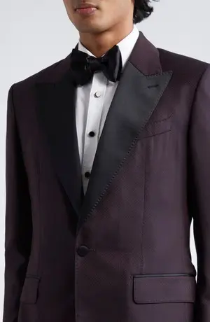 Dolce & Gabbana Maroon Wool Blend Tuxedo