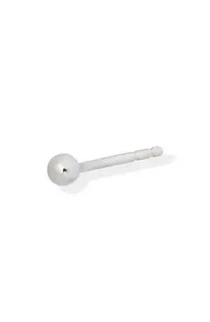 Anzie Single Ball Stud Earring - White