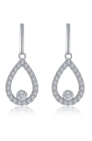 Lafonn Simulated Diamond Pear Drop Earrings - Silver