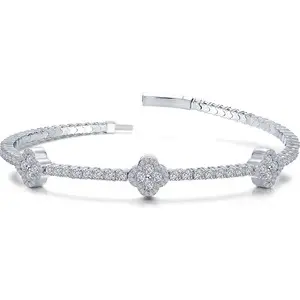 Lafonn Simulated Diamond Clover Tennis Bracelet - Silver