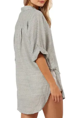 PETAL & PUP Wren Oversized Striped Button-up Shirt