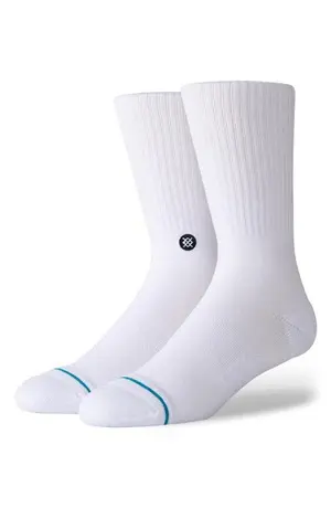 Stance Icon Quarter Crew Socks - Whiteblack