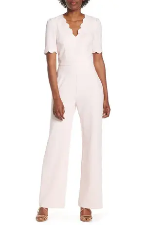 HARPER ROSE Scallop V-neck Jumpsuit