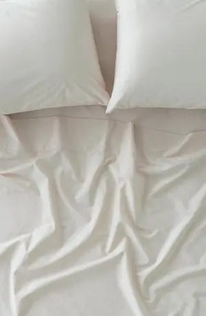 PACT Organic Cotton Organic Cool-air Percale Fitted Sheet - Bone