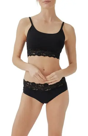 PACT Lace Smooth Cup Bralette - Black