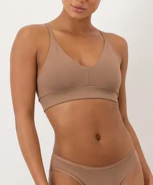 PACT Organic Cotton Everyday Classic T-shirt Bra - Driftwood Brown