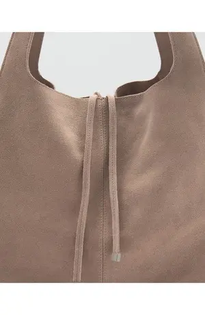 Mango Suede Shopper - Sand
