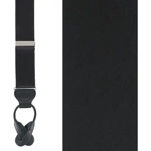 Trafalgar Dutton Button End Suspenders - Black