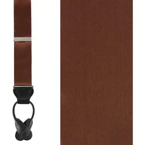 Trafalgar Dutton Button End Suspenders - Brown