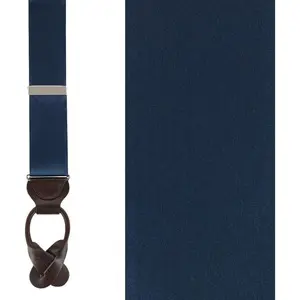 Trafalgar Dutton Button End Suspenders - Navy