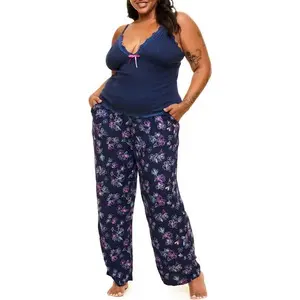ADORE ME Bryony Pajama Cami & Pants Set - Floral Blue